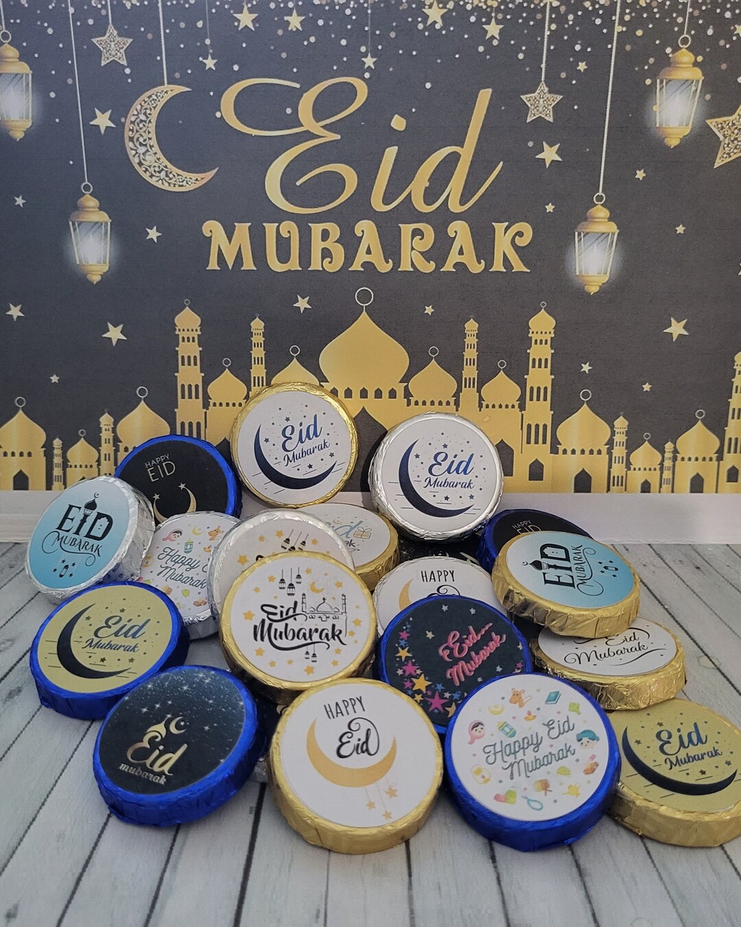Set of 50 X 3cm Eid Mubarak Chocolate Coins - Etsy