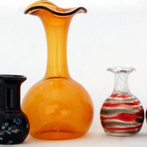 Miniature Amber Glass Vase, Glass Collectibles, Handblown Miniature Art ...