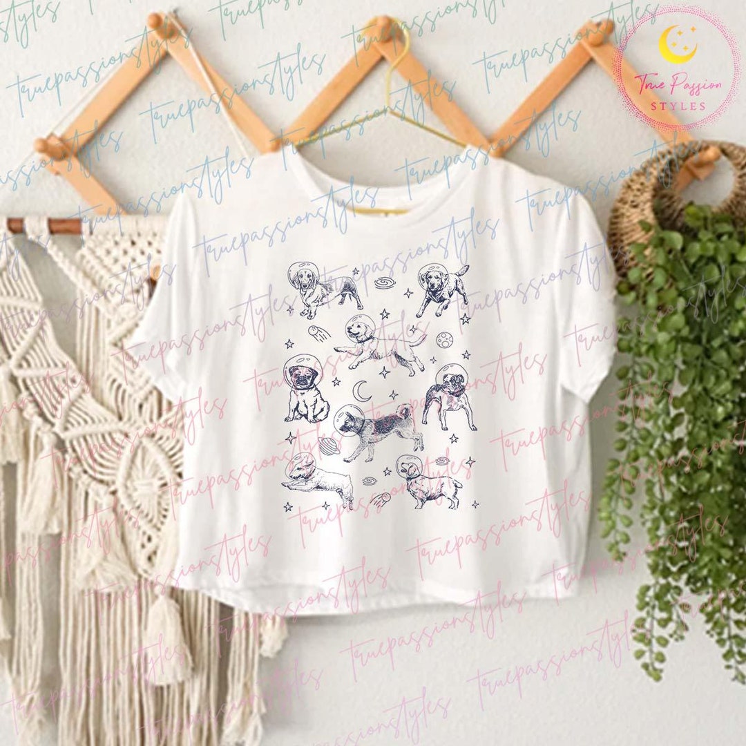 Dogs in Space Crop Top, Astronaut Dog Crop Top, Funny Dog Crop Top ...