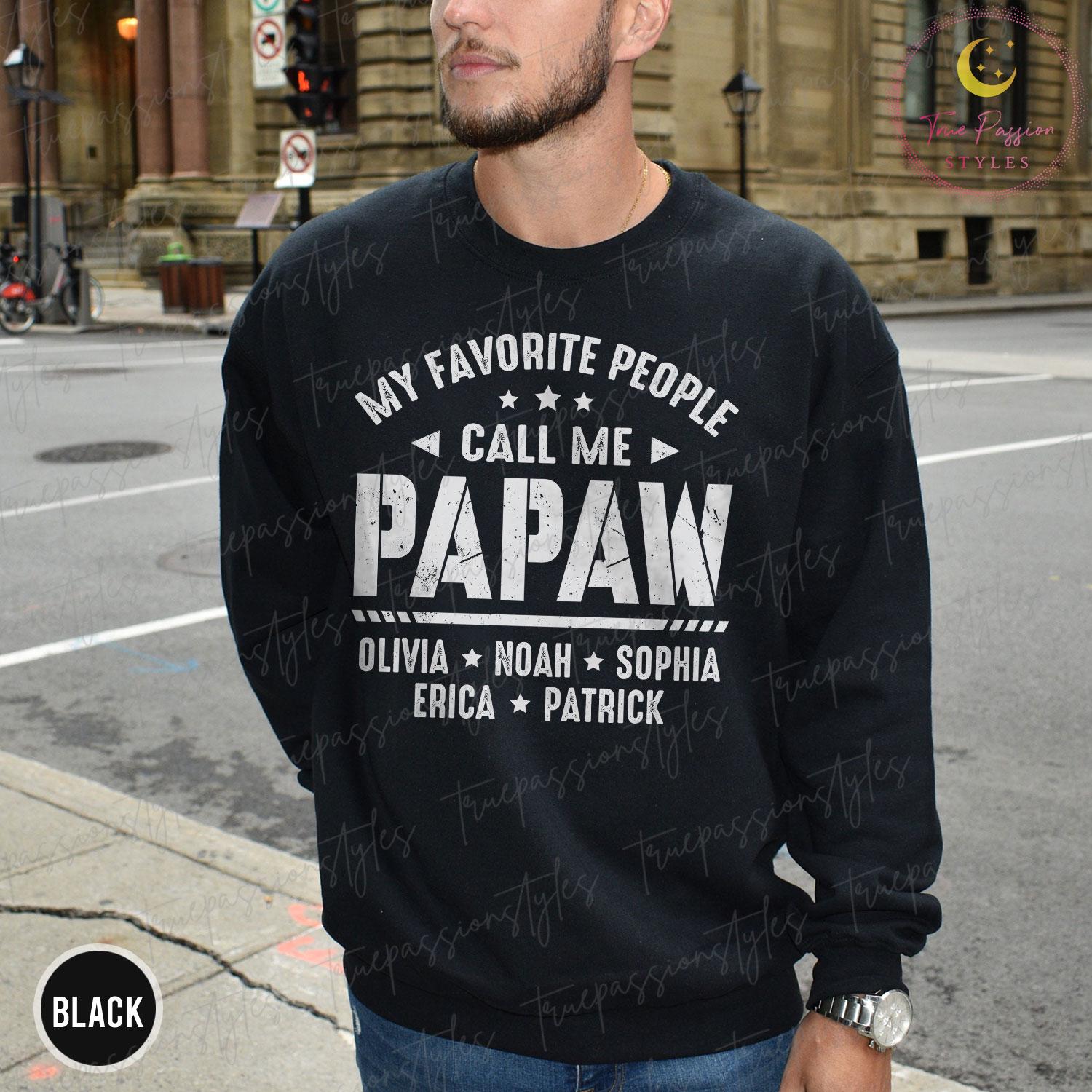 Custom Papaw Shirt With Kids Names, Fathers Day Gift for Papaw, Cool ...