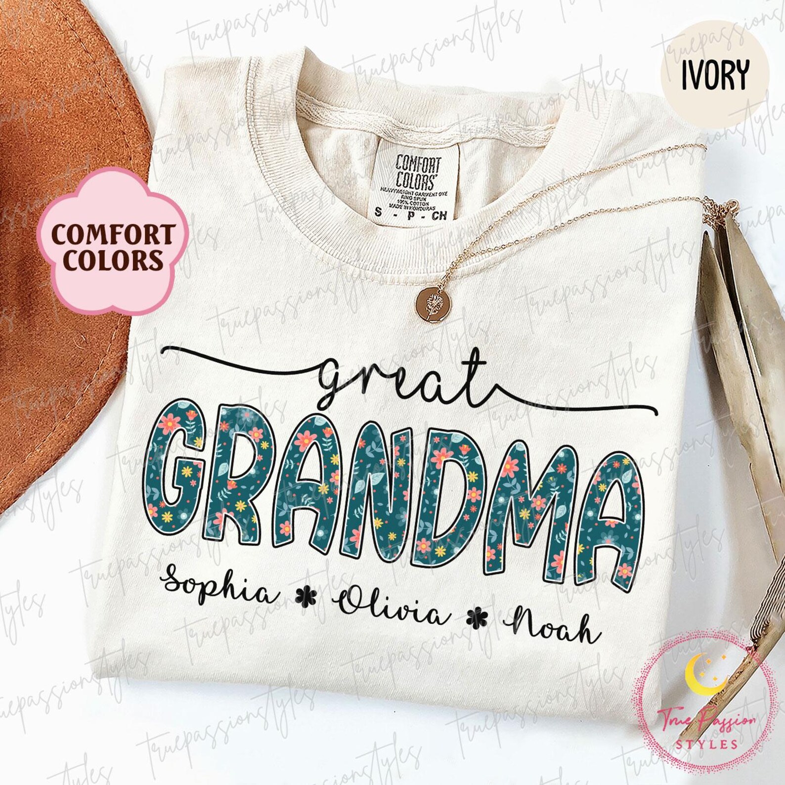 Personalized Great Grandma Comfort Colors® Shirt With Kids Names ...