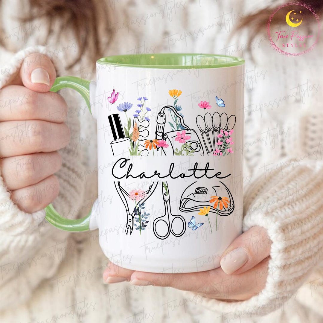 Personalized Nail Tech Mug, Custom Nail Technician Mug, Nail Artist ...