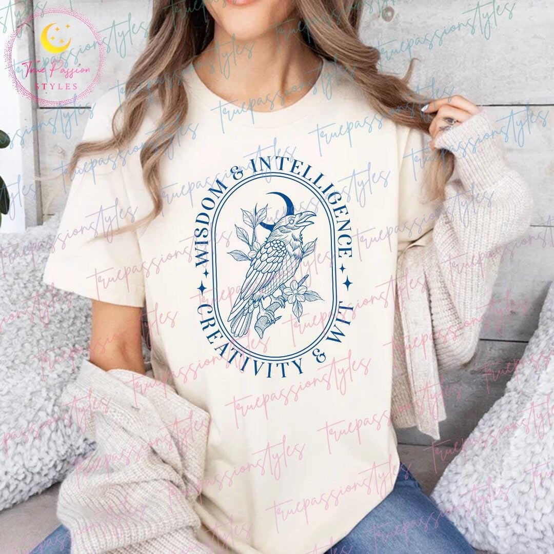 Wisdom & Intelligence Raven Shirt, Wizard House Shirt, Magic School ...