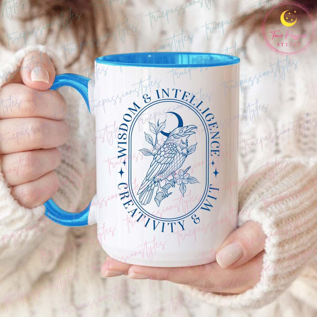 Wisdom & Intelligence Raven Mug, Wizard House Mug, Magic School Mug ...