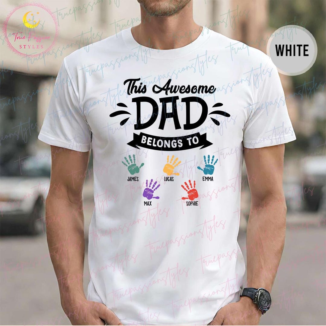 Personalized Dad Shirt With Kids' Names, Custom Dad Shirt, Gift for Dad ...
