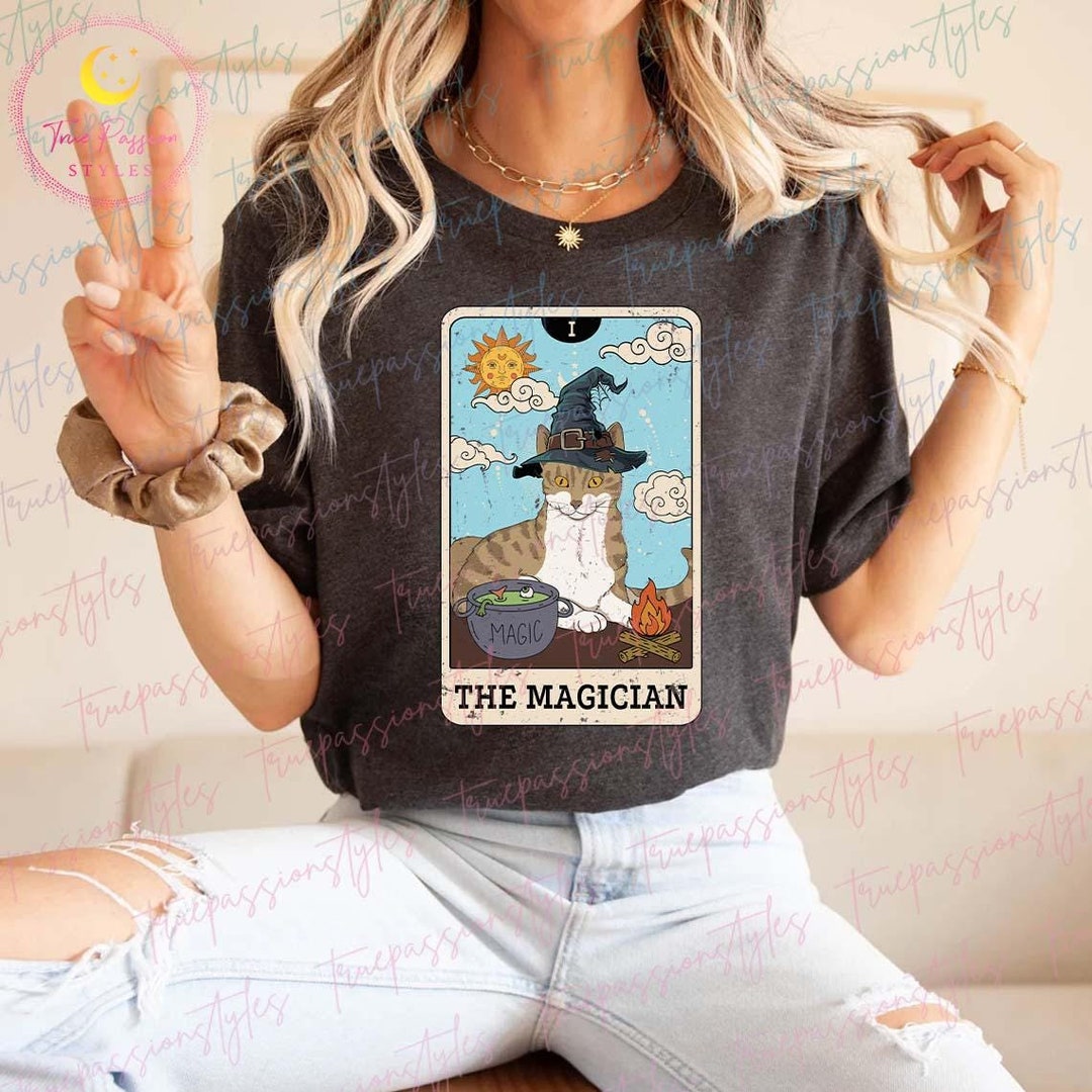 The Magician Tarot Card Shirt, Cat Meme T-shirt, Cat Lovers Shirt ...