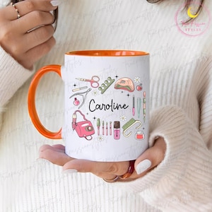 Personalized Nail Tech Mug, Custom Nail Technician Mug, Nail Artist ...