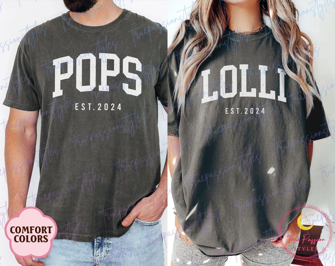 Comfort Colors® Custom Lolli Pops Shirts, Grandma Grandpa to Be Gift ...