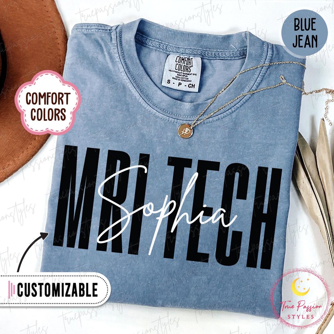 Comfort Colors® Custom MRI Tech Shirt, MRI Technologist Work Tshirt ...