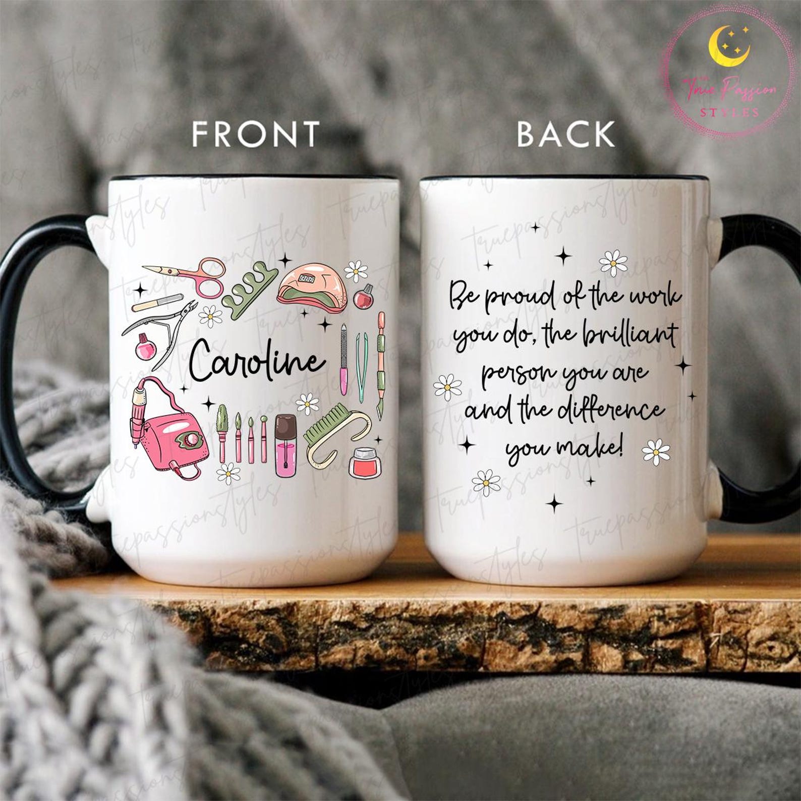 Personalized Nail Tech Mug, Custom Nail Technician Mug, Nail Artist ...