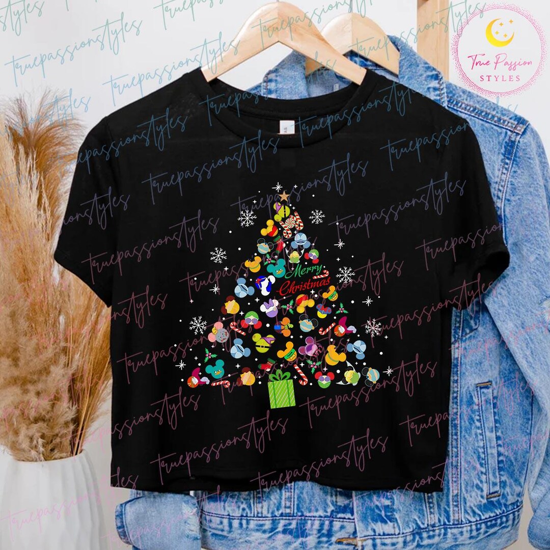 Mouse Christmas Tree Crop Top, Pine Tree Ears Crop Top, Magical ...