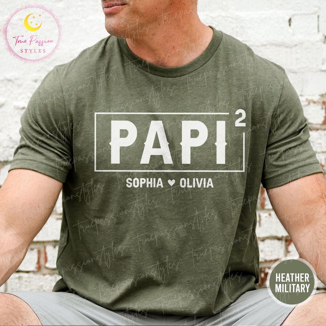 Custom Papi 2 Shirt With Kids Names, Papi Squared Sweatshirt, Grandpa ...