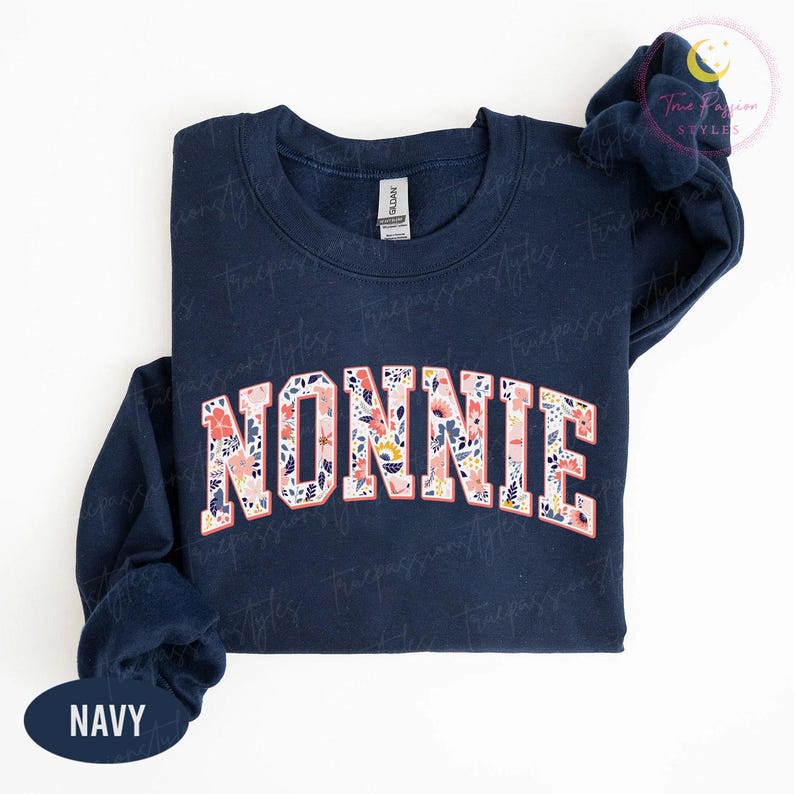 Floral Nonnie Sweatshirt, New Grandma Gift, Baby Shower Gift for Nonnie ...