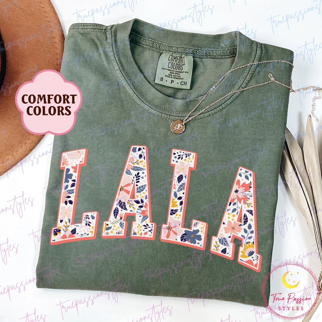 Comfort Colors® Floral Lala Shirt, New Grandma Gift, Baby Shower Gift ...