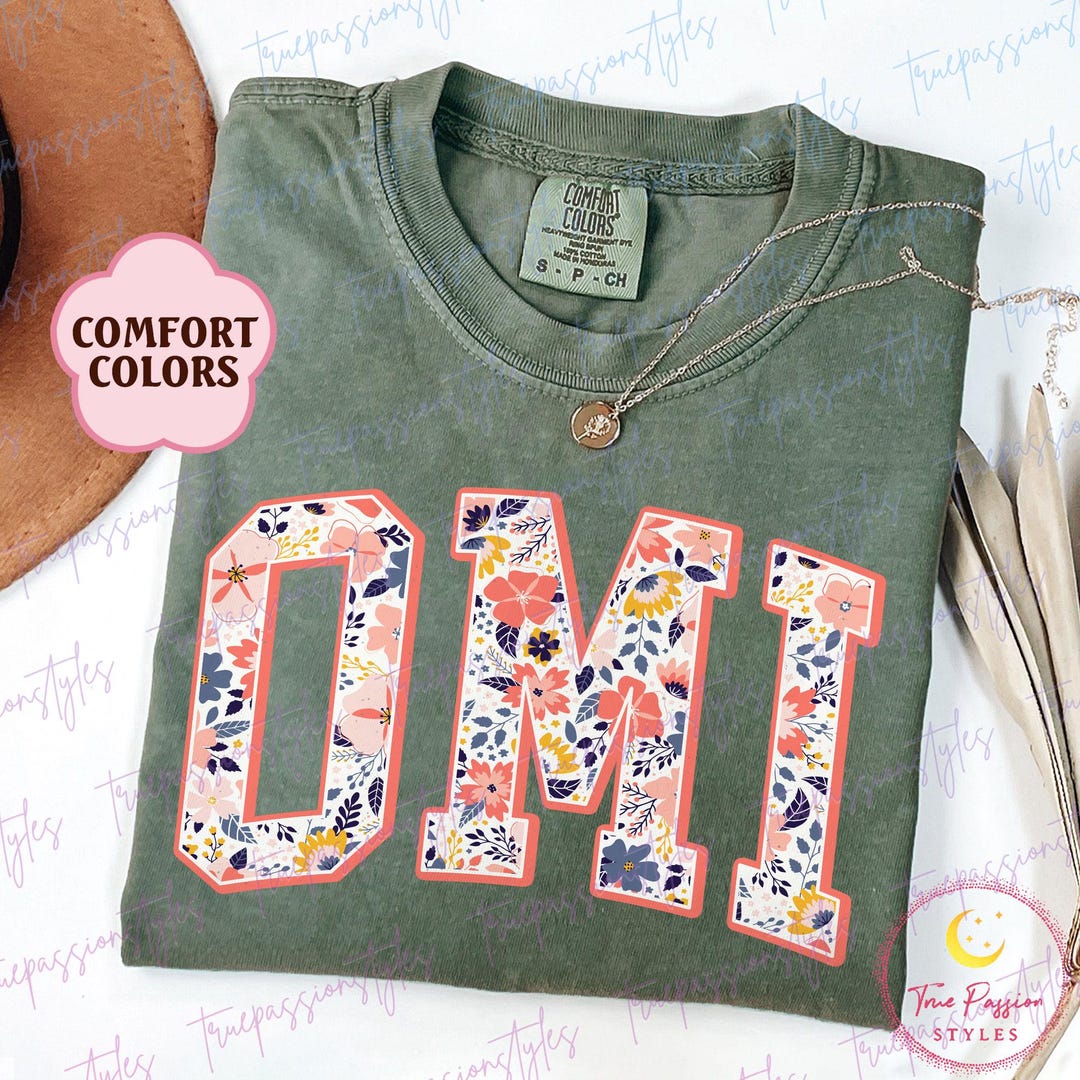 Comfort Colors® Floral Omi Shirt, New Grandma Gift, Baby Shower Gift ...