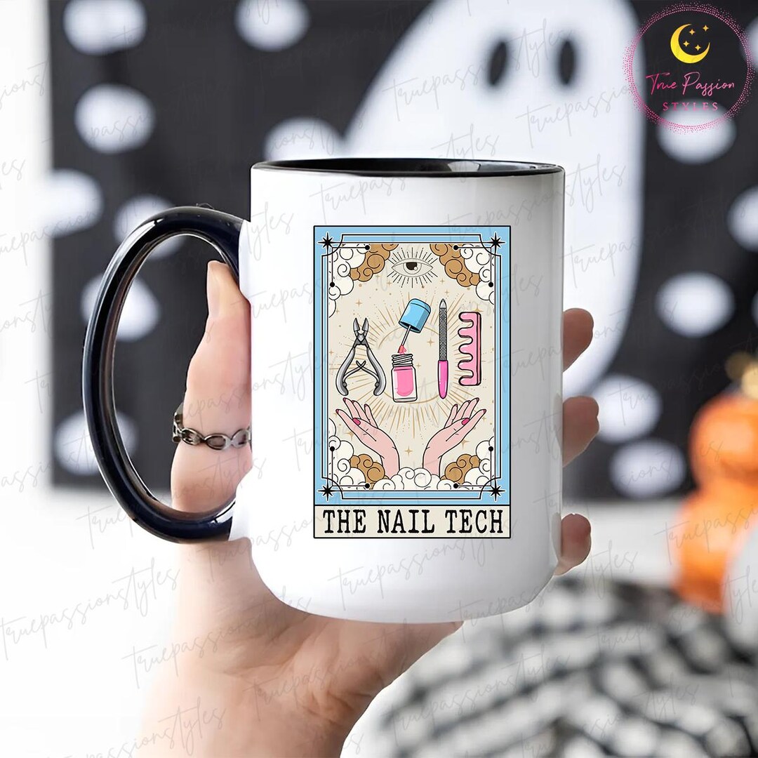 Nail Tech Tarot Card Mug, Nail Technician Mug, Nail Artist Gift ...