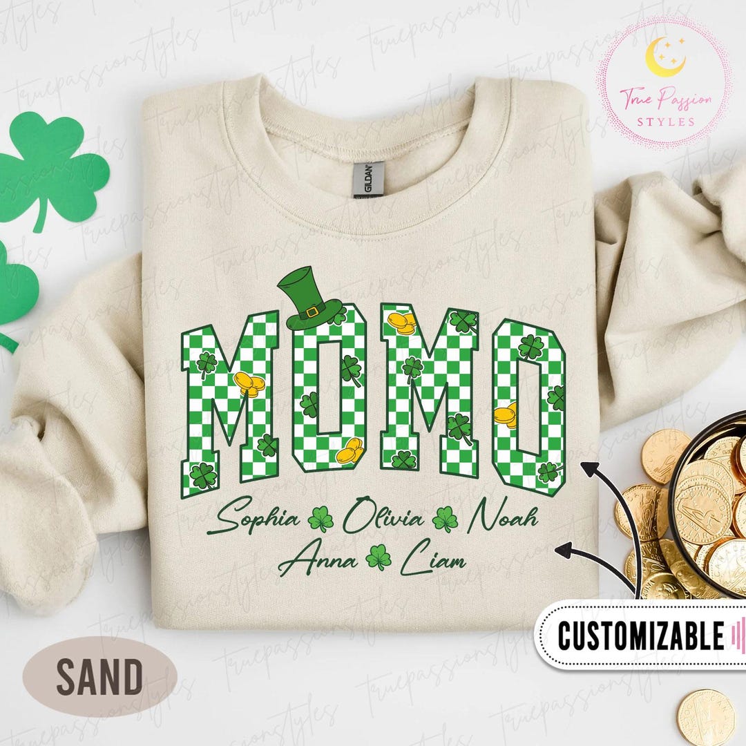 Custom Momo Sweatshirt With Kids Name, St Patricks Day Shirt for Momo ...