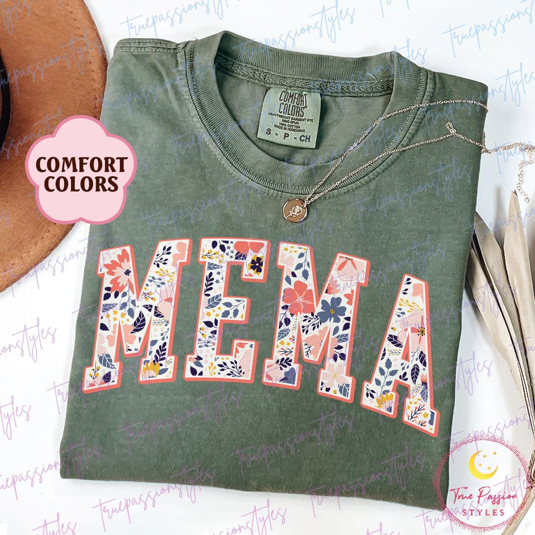 Comfort Colors® Floral Mema Shirt, New Grandma Gift, Baby Shower Gift ...