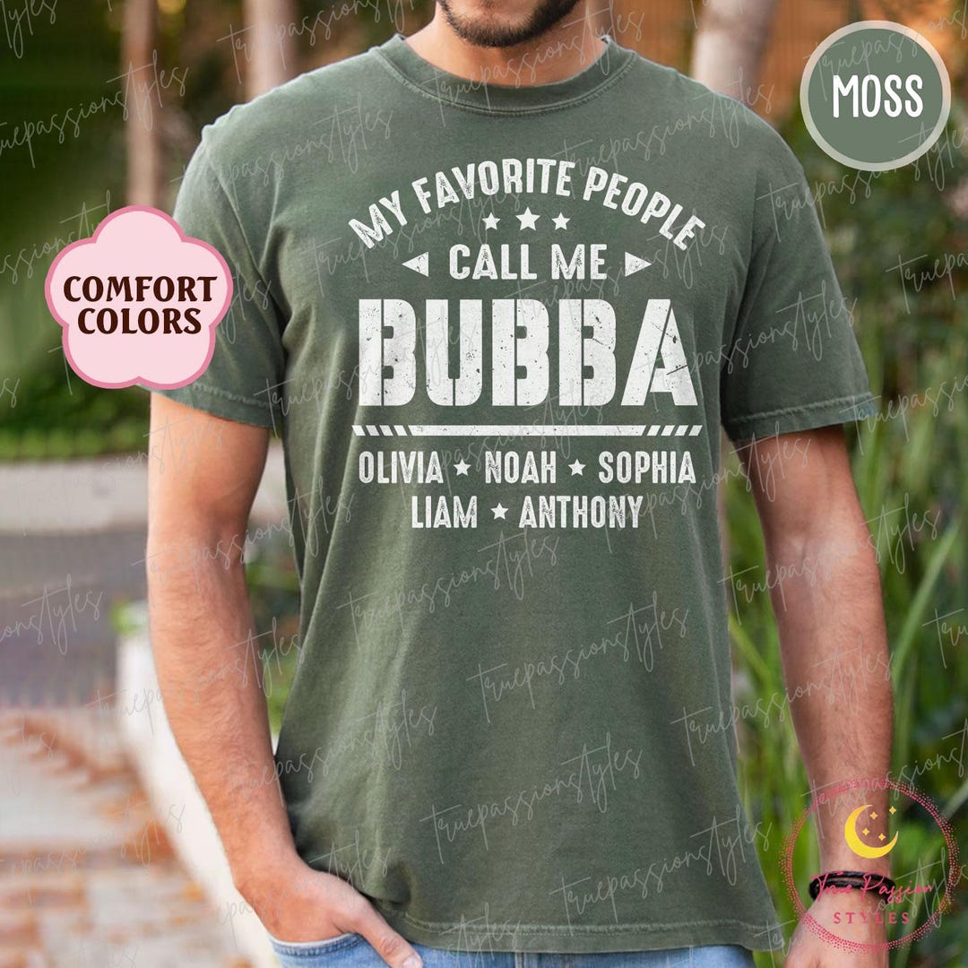 Comfort Colors® Custom Bubba Shirt With Kids Names, Fathers Day Gift ...