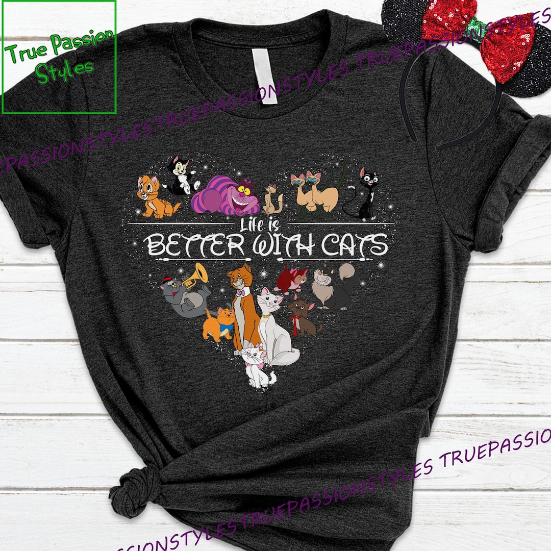 Life is Better With Cats Shirt, Cat Lovers T-shirt, Long Sleeve ...