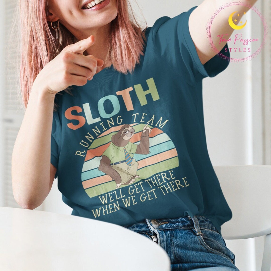 Sloth Running Team T-shirt, Flash Slothmore Long Sleeve Tee Shirt ...