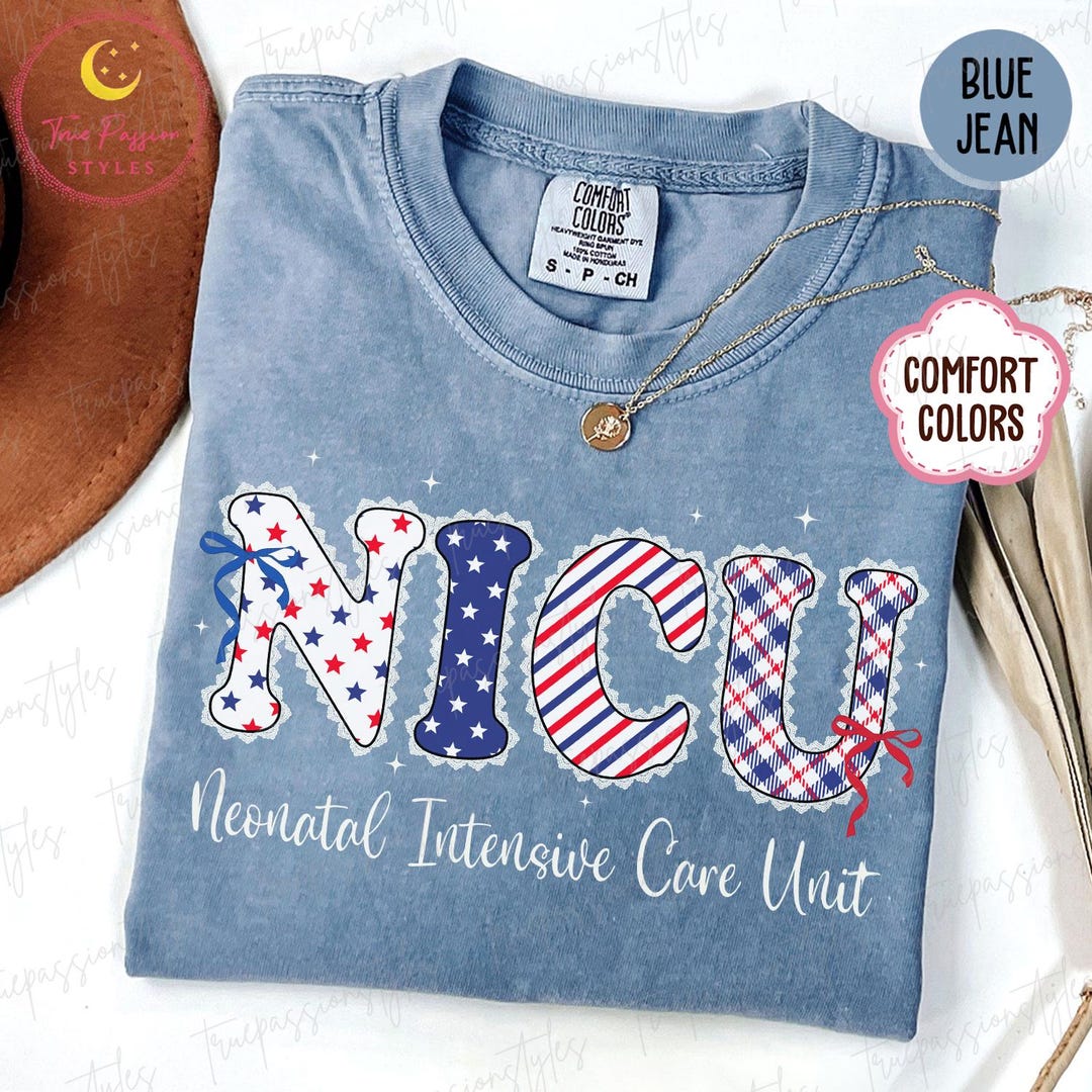 American NICU Nurse Shirt, Neonatal Intensive Care Unit Nurse Tshirt ...