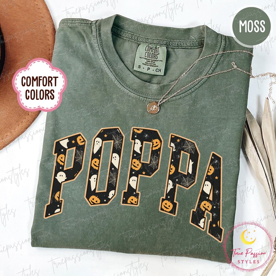 Comfort Colors® Halloween Poppa Shirt, Spooky Poppa Tshirt, Halloween ...