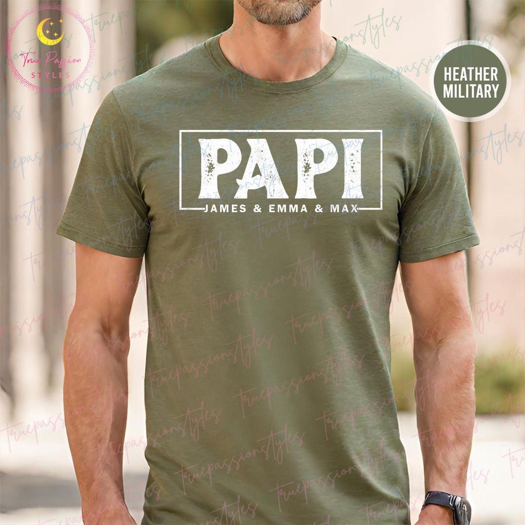 Custom Papi Shirt With Kids Names, Personalized Papi Shirt, New Papi ...