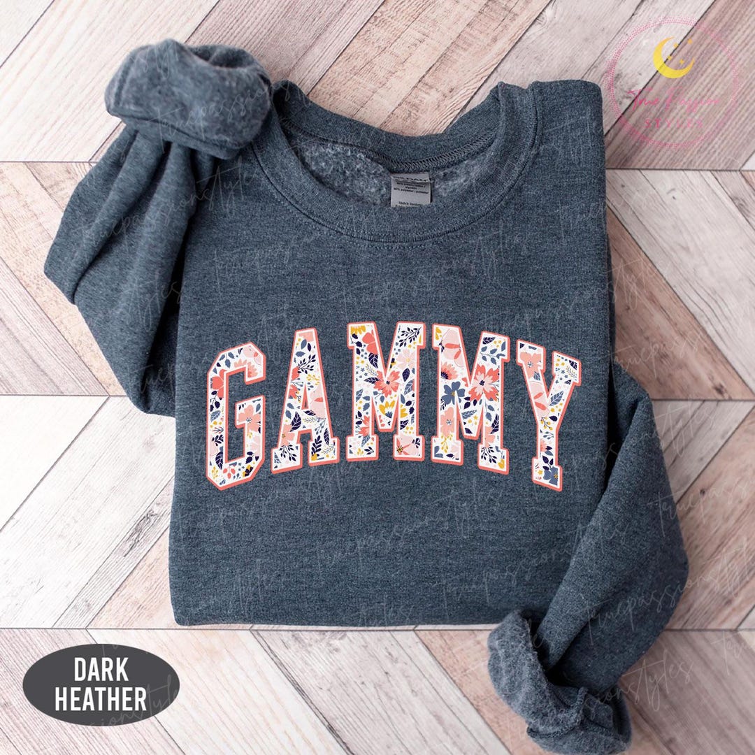 Floral Gammy Sweatshirt, New Grandma Gift, Baby Shower Gift for Gammy ...