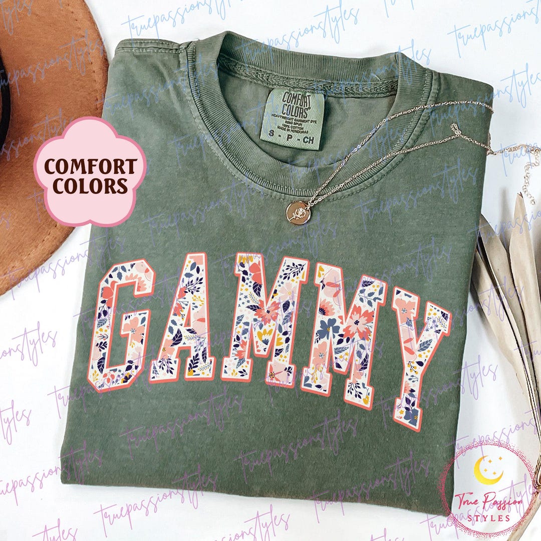 Comfort Colors® Floral Gammy Shirt, New Grandma Gift, Baby Shower Gift ...