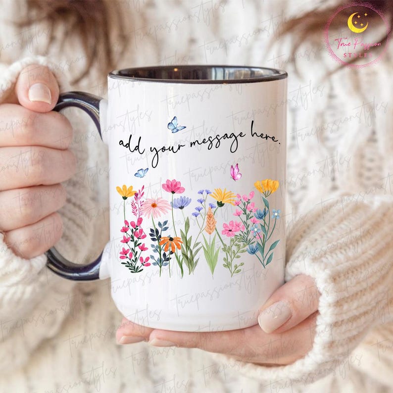 Custom Text Message Mug, Personalized Name Mug, Customizable Text Mug ...