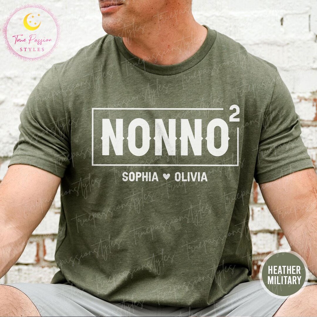 Custom Nonno 2 Shirt With Kids Names, Nonno Squared Sweatshirt, Grandpa ...