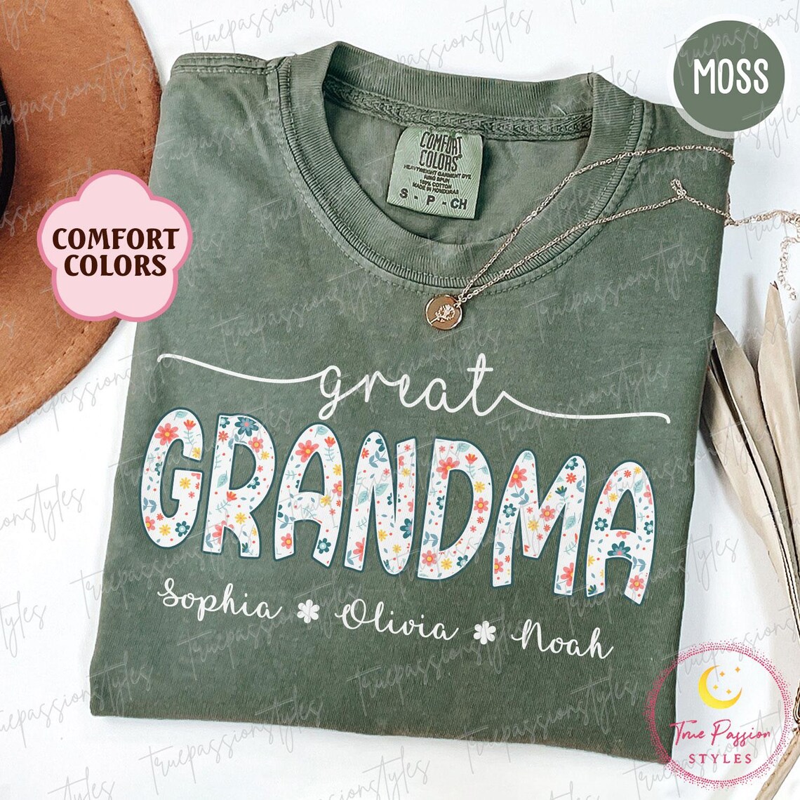 Personalized Great Grandma Comfort Colors® Shirt With Kids Names ...