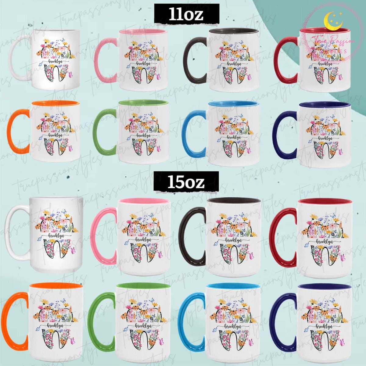 Custom Dental Hygiene Mug, Personalized Dental Assistant Mug, Floral ...