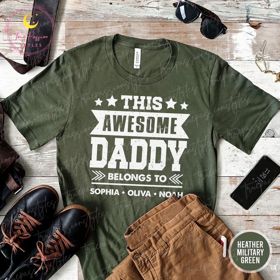 Custom Daddy Shirt With Kids Names, Fathers Day Gift for Daddy ...