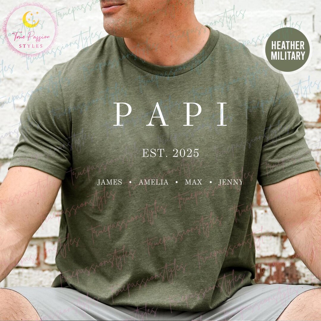 Personalized Papi Shirt With Kids Names, Custom Papi Shirt, New Papi ...