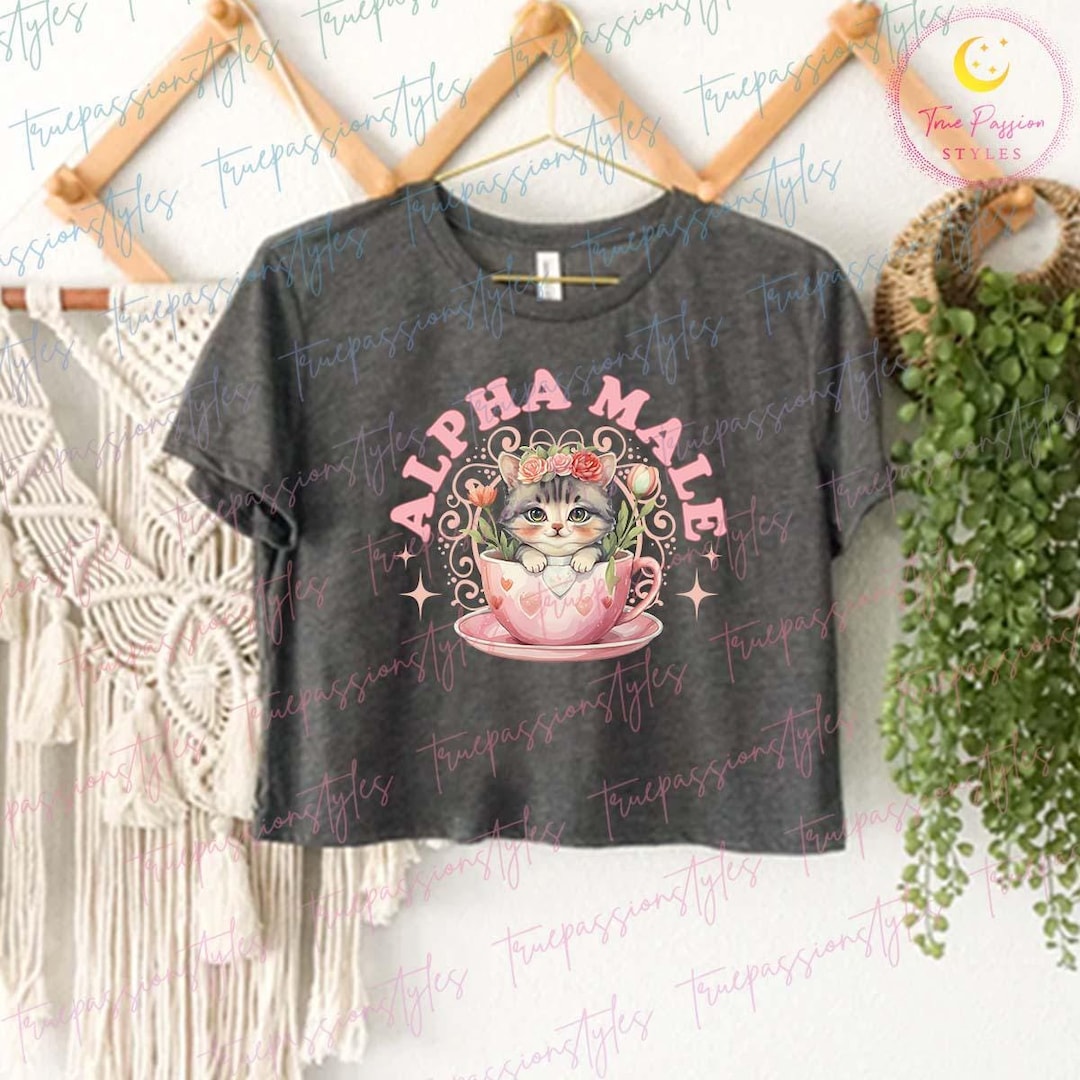 Funny Cat Meme Crop Top, Alpha Male Crop Top, Cute Kitten Crop Top, Cat ...