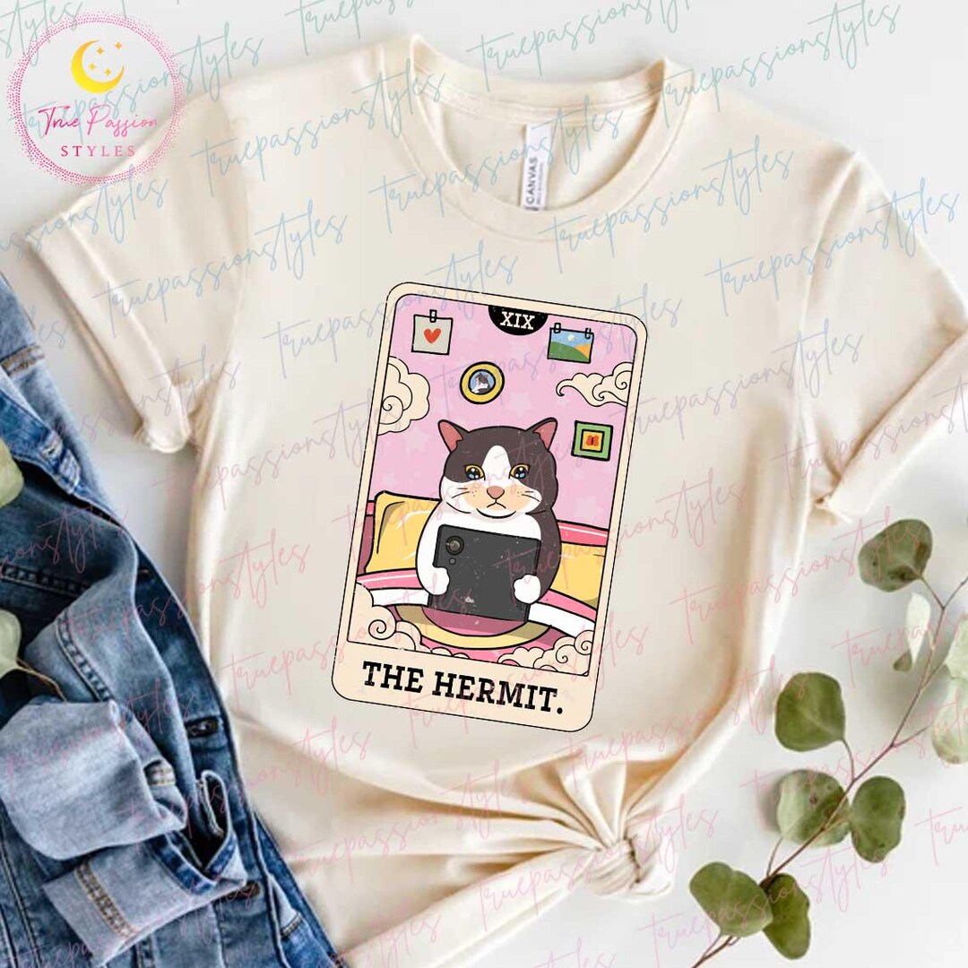 The Hermit Tarot Card Shirt, Crying Cat Meme Shirt, Sad Cat Meme Shirt ...