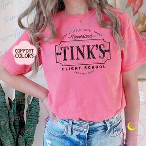 Comfort Colors® Tinkerbell Tink Flight School Shirt, Tinkerbell ...