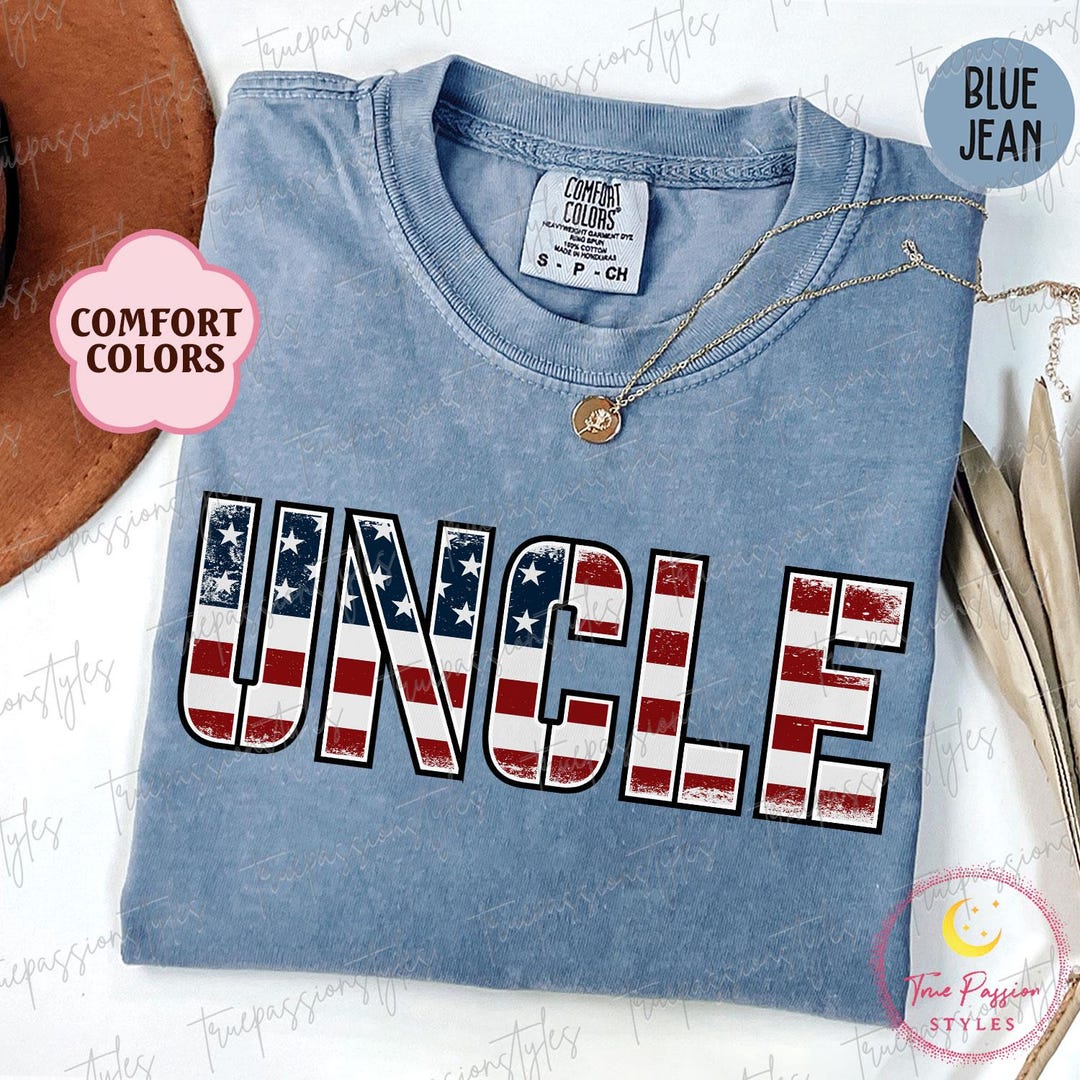 Comfort Colors® Custom American Uncle Shirt With Kids Names, Uncle 4th ...