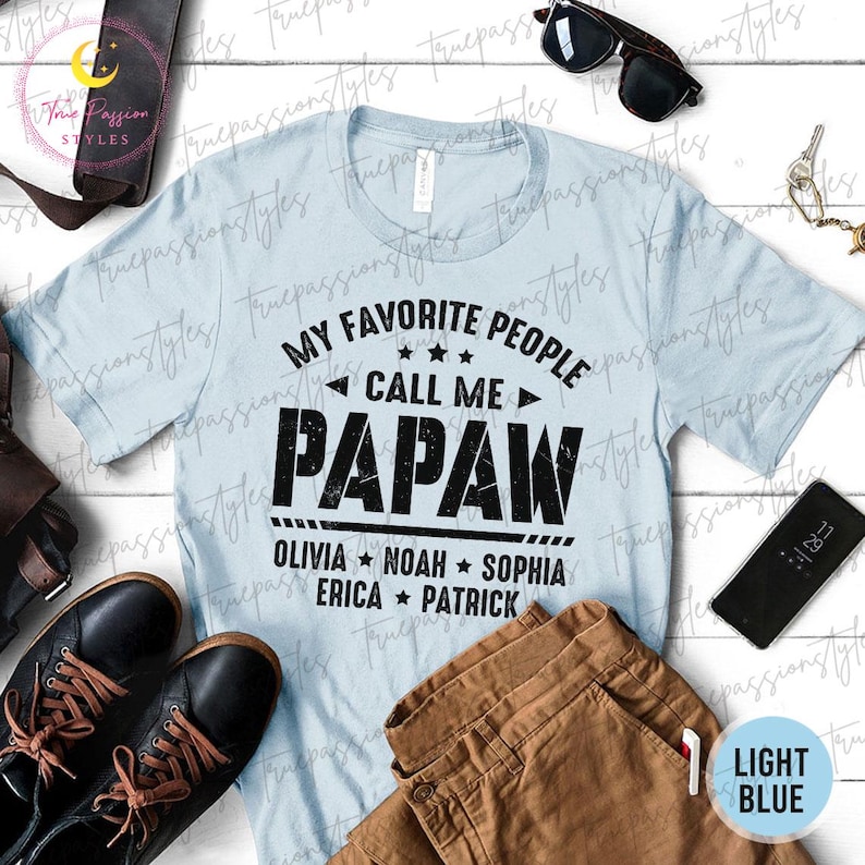 Custom Papaw Shirt With Kids Names, Fathers Day Gift for Papaw, Cool ...