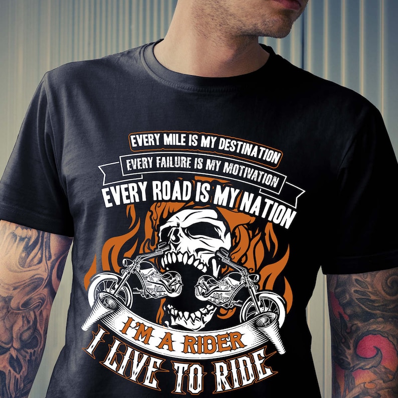 Biker T-shirt I'm A Rider I Live to Ride T-shirt Gift | Etsy