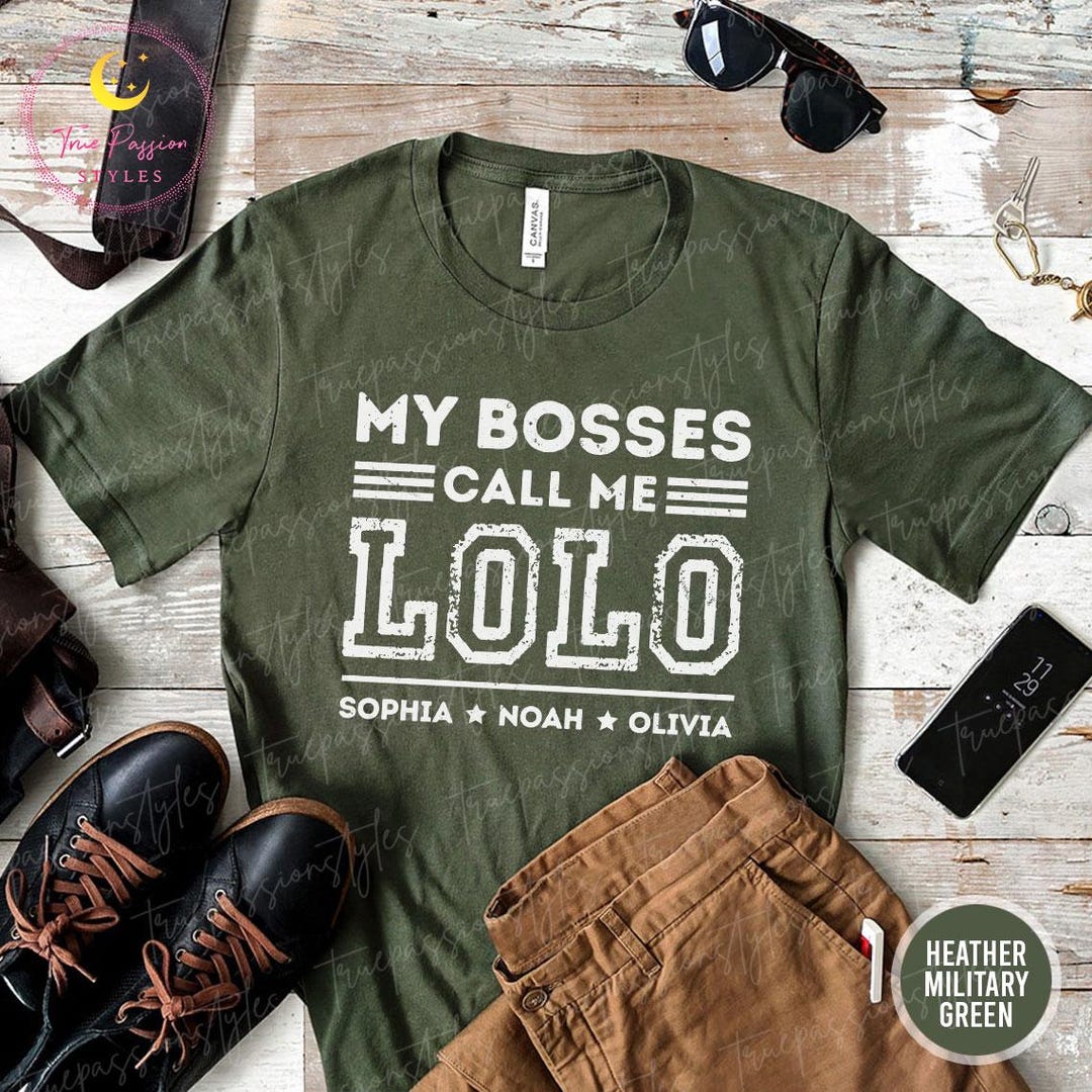 Custom Lolo Shirt With Kids Names, Fathers Day Gift for Lolo, Lolo to ...