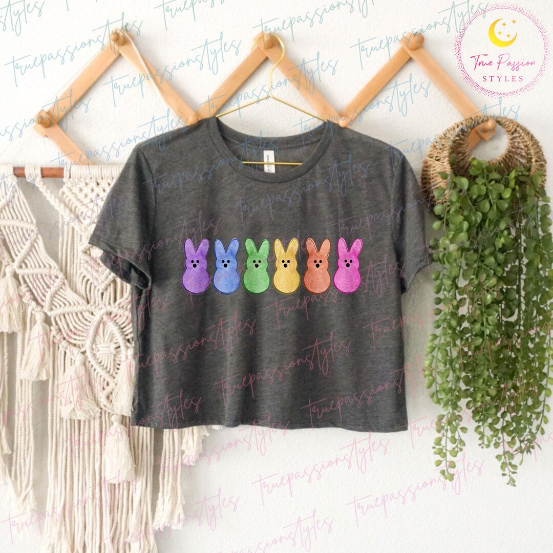 Easter Bunny Peeps Crop Top, Womens Peeps Crop Top, Cute Easter Crop ...
