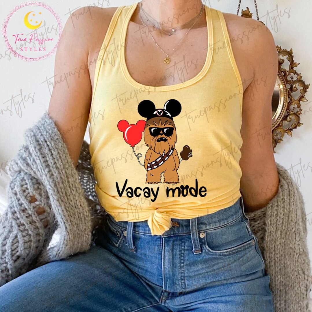 Chewbacca Chewie Chewy Tank Top, Vacay Mode Galaxy's Edge Ladies Tank ...