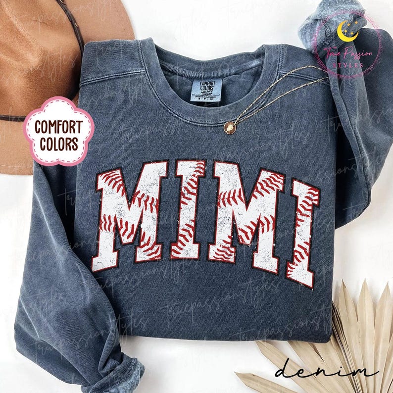 Comfort Colors® Baseball Mimi Sweatshirt, Baseball Mimi Shirt, Baseball ...