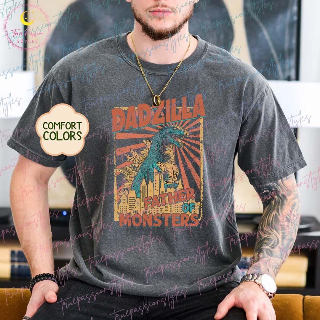 Comfort Colors® Dadzilla Shirt, Cool Daddy Dinosaur Shirt, Funny Papa ...