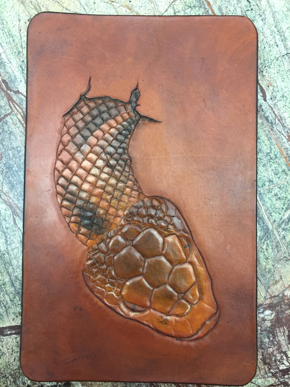 Custom Tooled Leather Mouse Pad - Snake Design - Etsy
