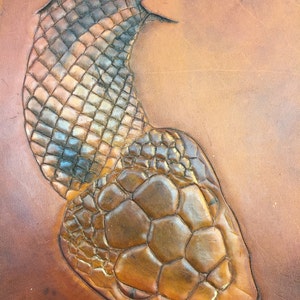 Custom Tooled Leather Mouse Pad - Snake Design - Etsy
