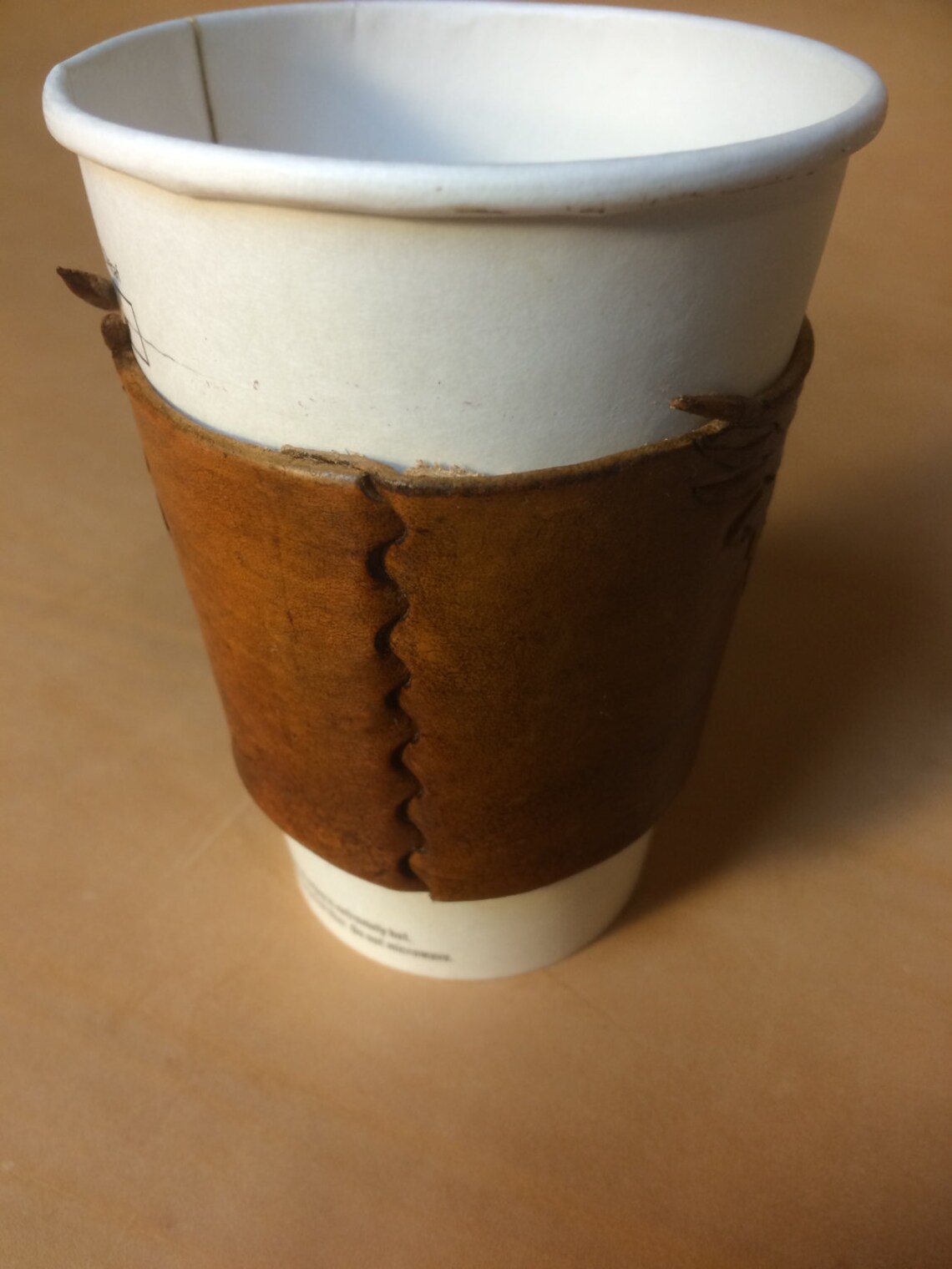 Custom Tooled Leather Coffee Cup Sleeve - Eagle Design - Etsy